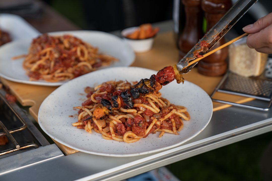 Campfire Roasted Tomato Pasta with Burrata & Broccolini: Camping for ...